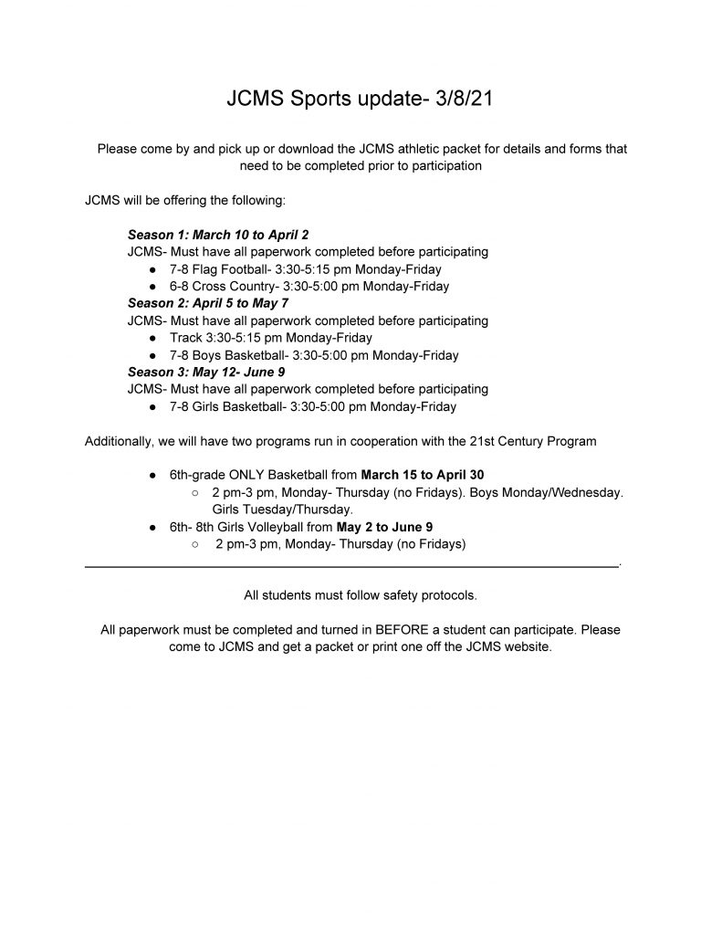 JCMS Activities/Athletics | Jefferson County School District 509J